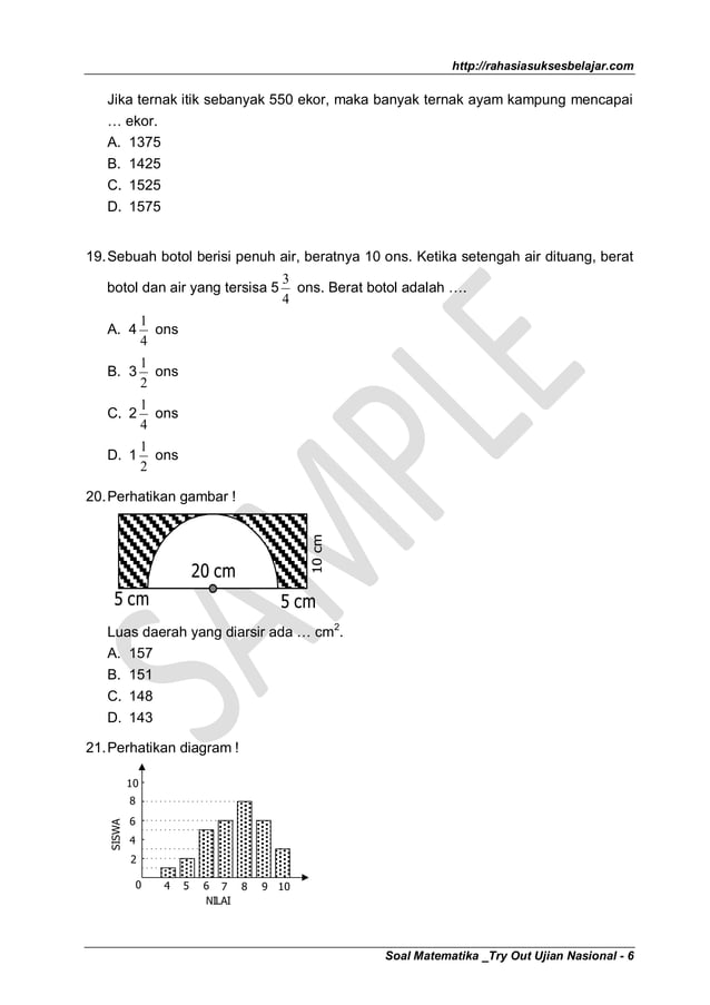 Soal Matematika UN SD 2012 | PDF