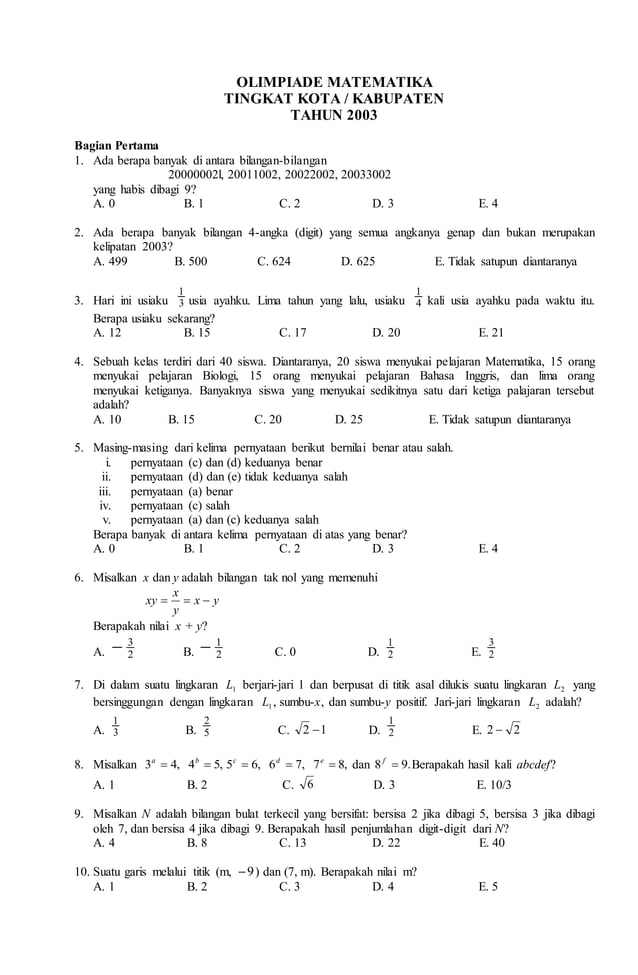 Soal osn-matematika-sma-tingkat-kab-2002-s-d-2011 | DOC