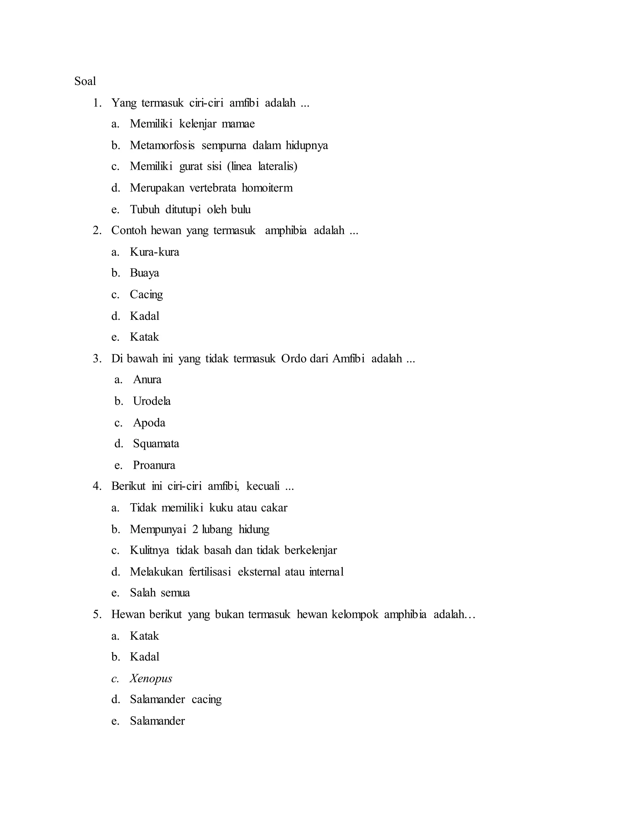 Soal pg amfibi | DOCX