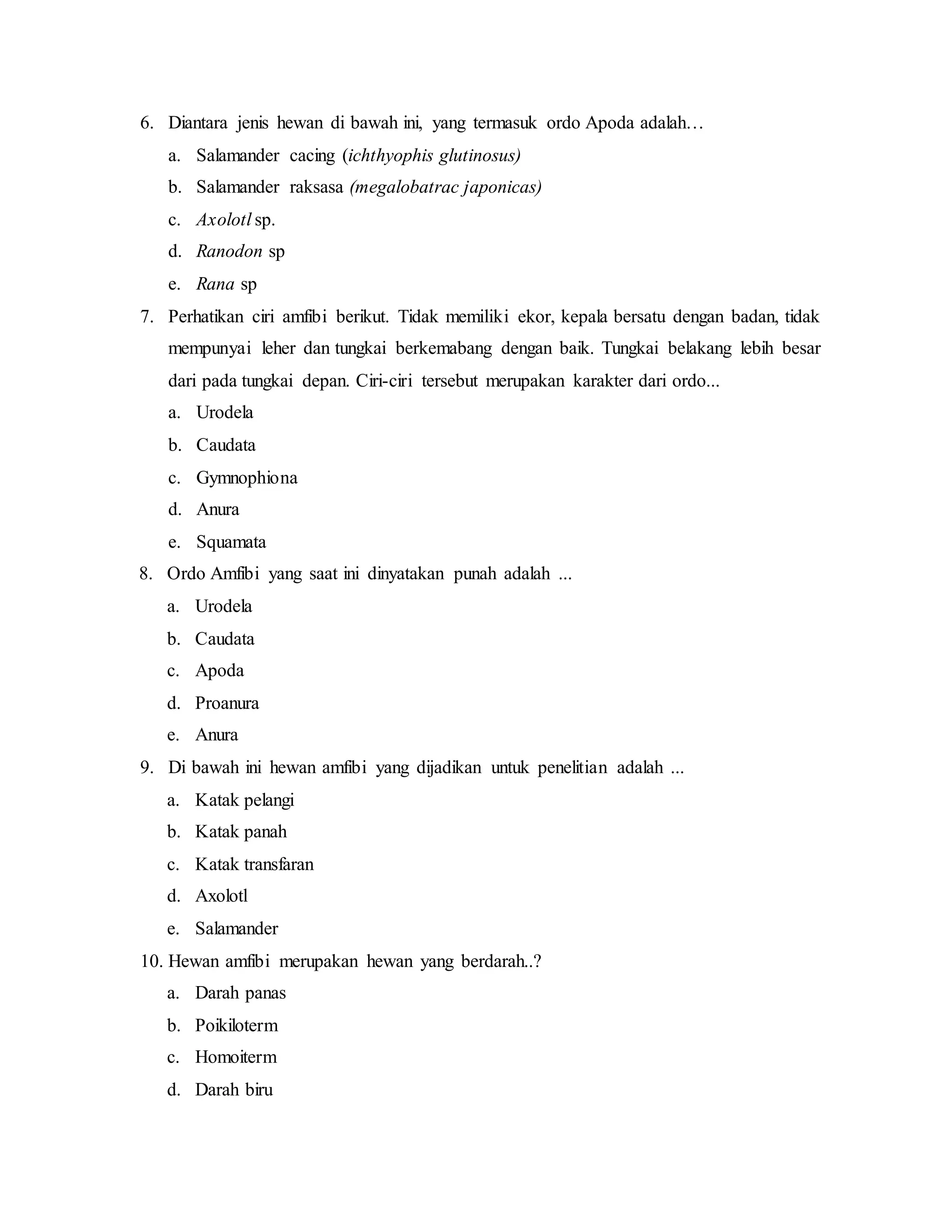 Soal pg amfibi | DOCX
