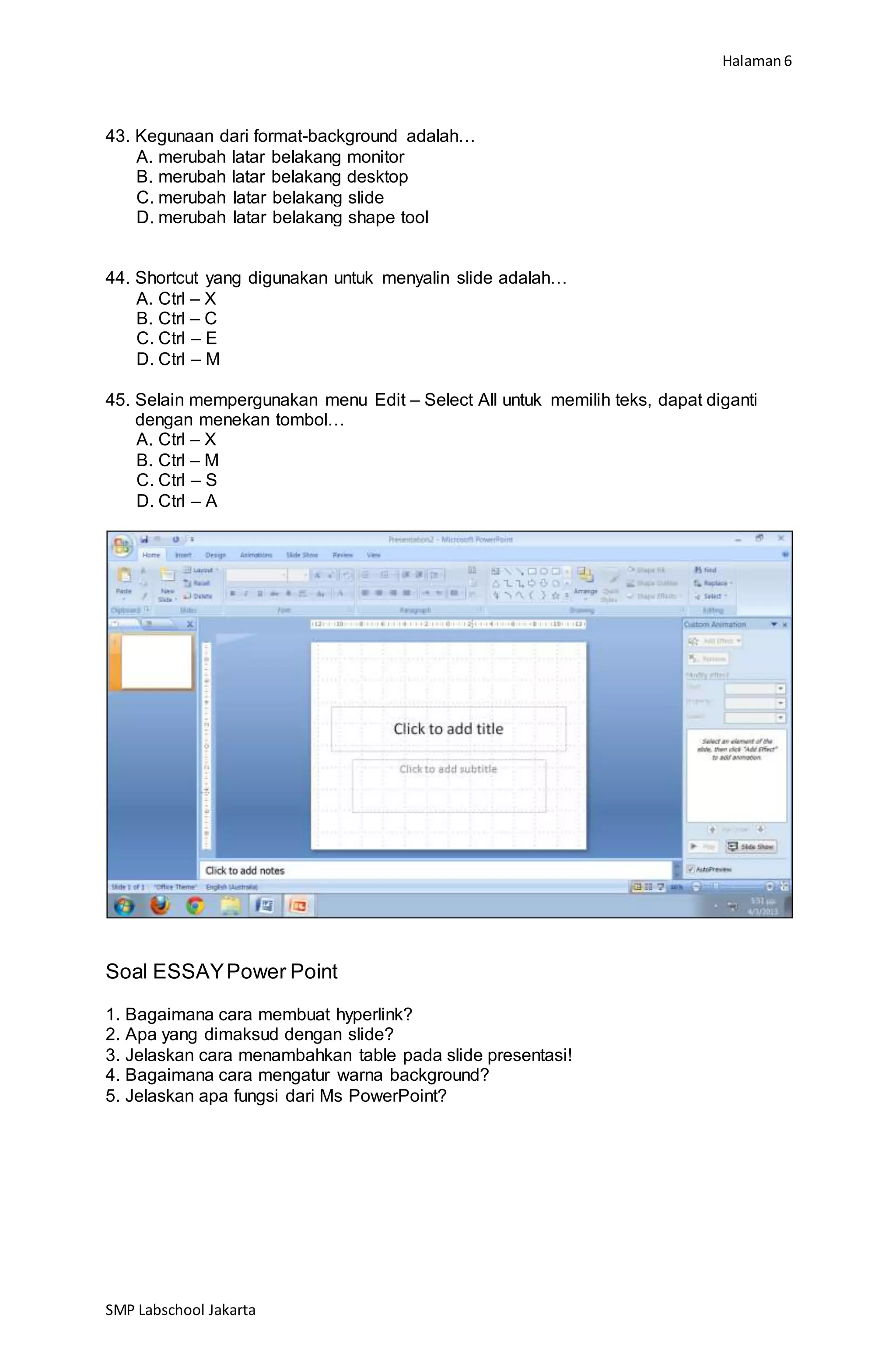 Soal power-point-aksel-1-cetak | DOCX