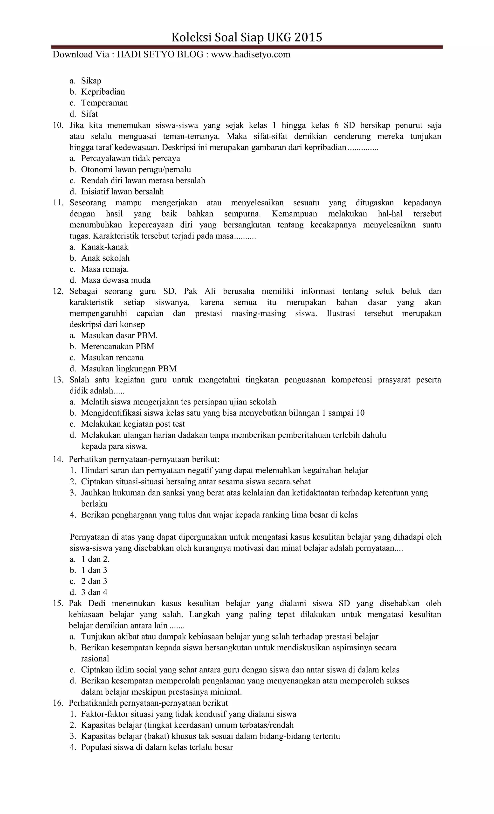 Soal siap-ukg-2015 | PDF