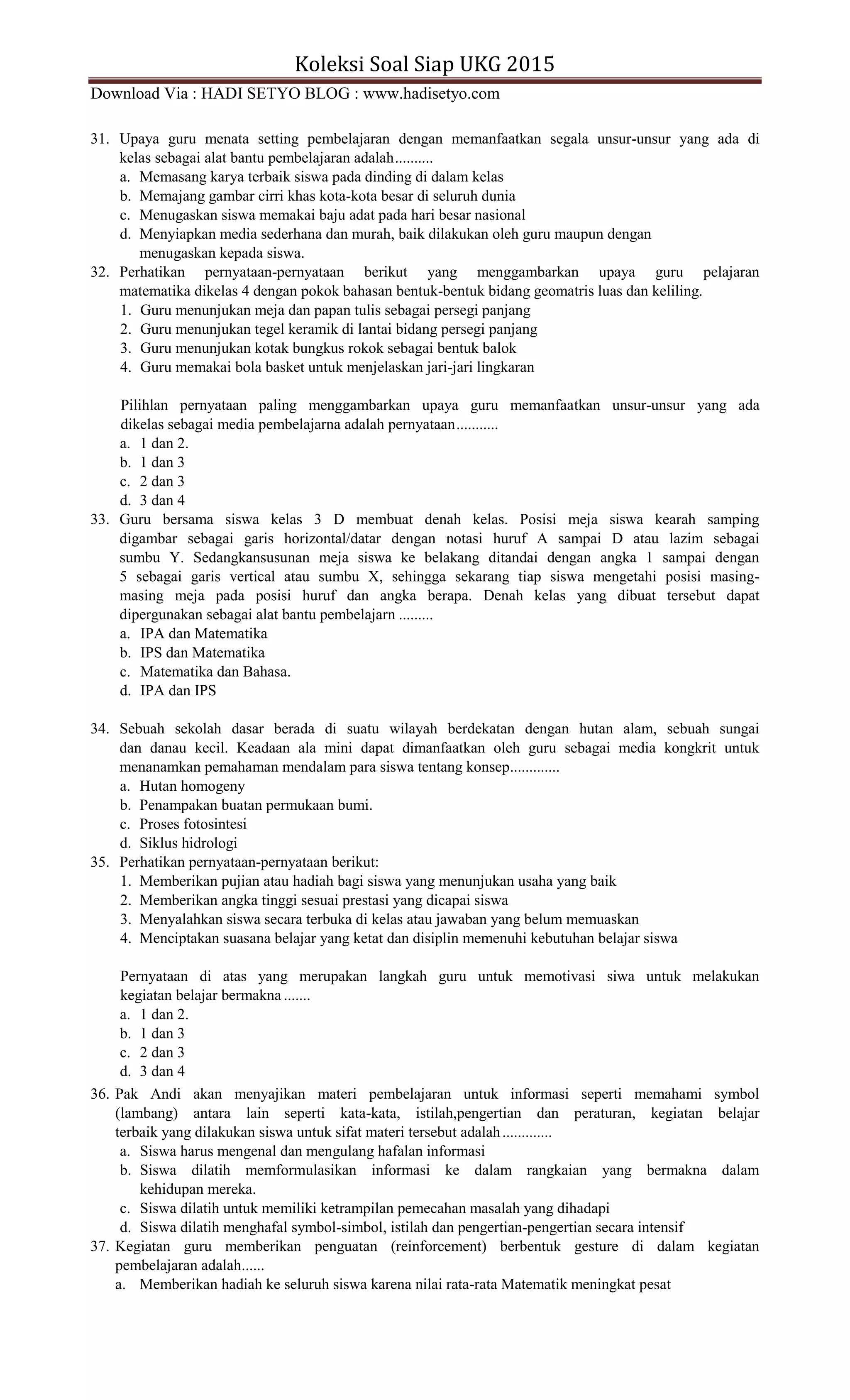 Soal siap-ukg-2015 | PDF