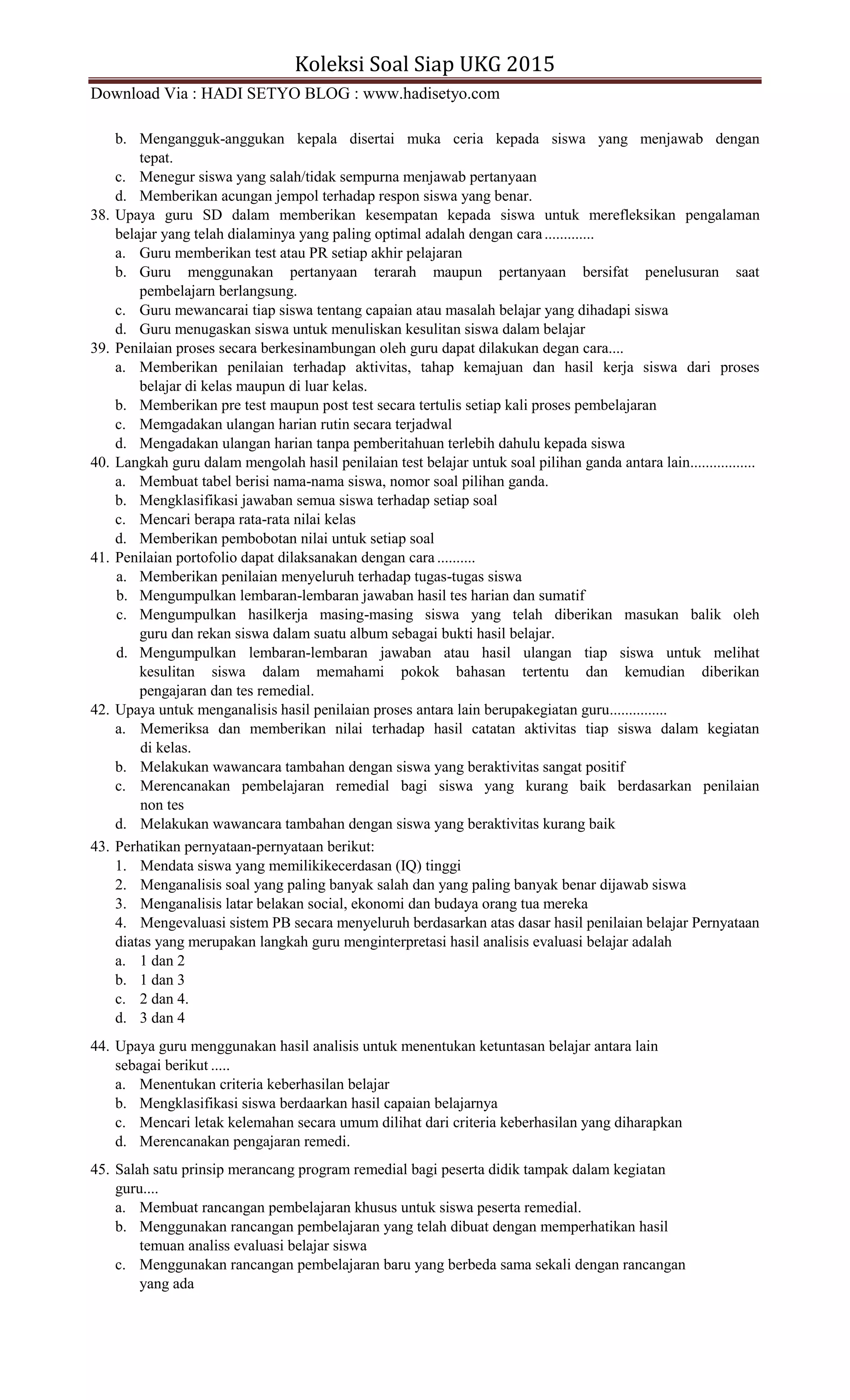 Soal siap-ukg-2015 | PDF