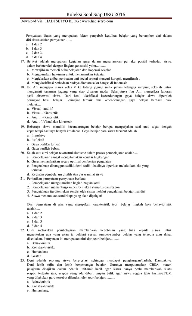 Soal siap-ukg-2015 | PDF
