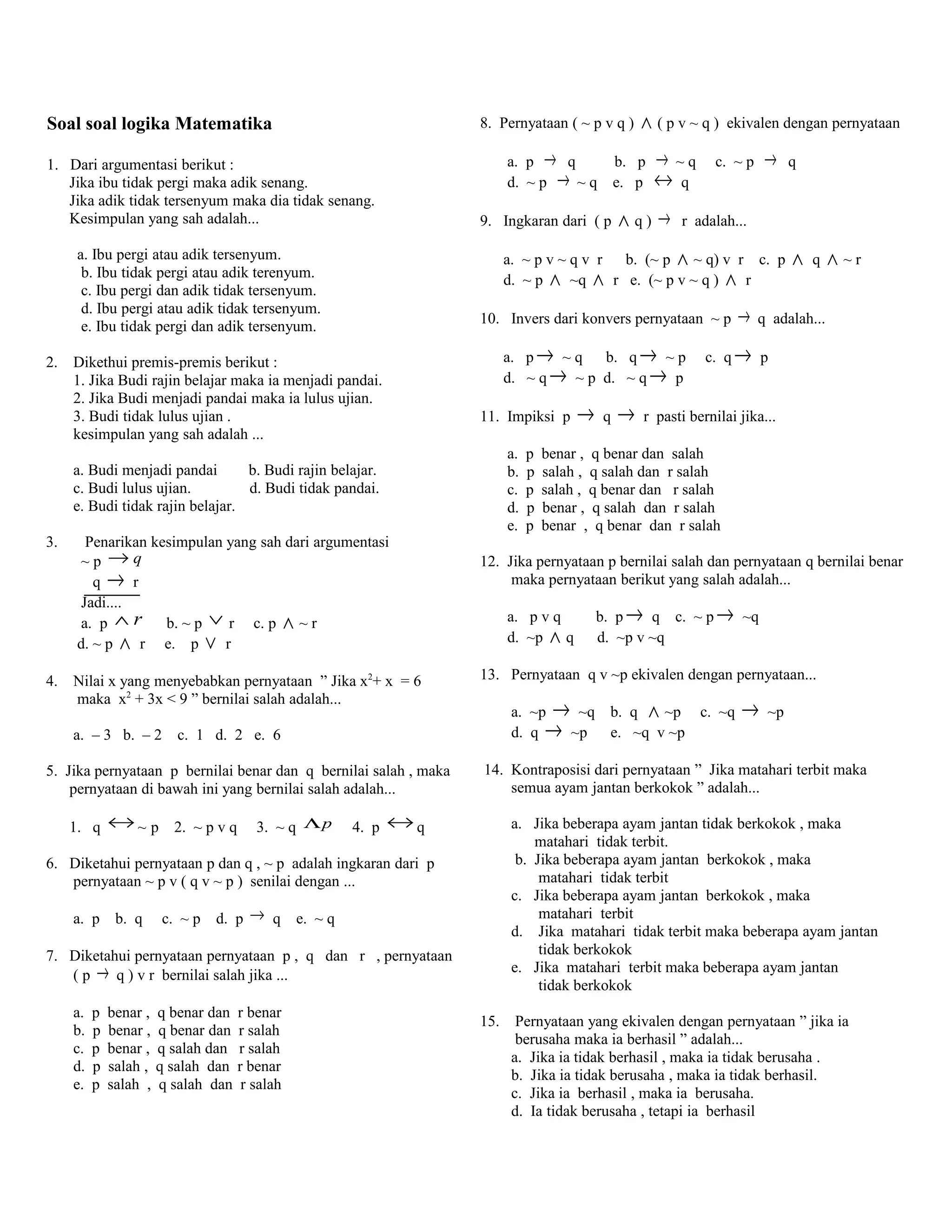 Soal soal-logika-matematika | DOC