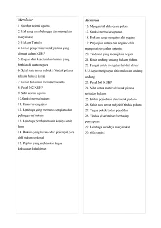Soal soal-pkn-norma-nilai-dan-hukum-kelas-x1 | PDF