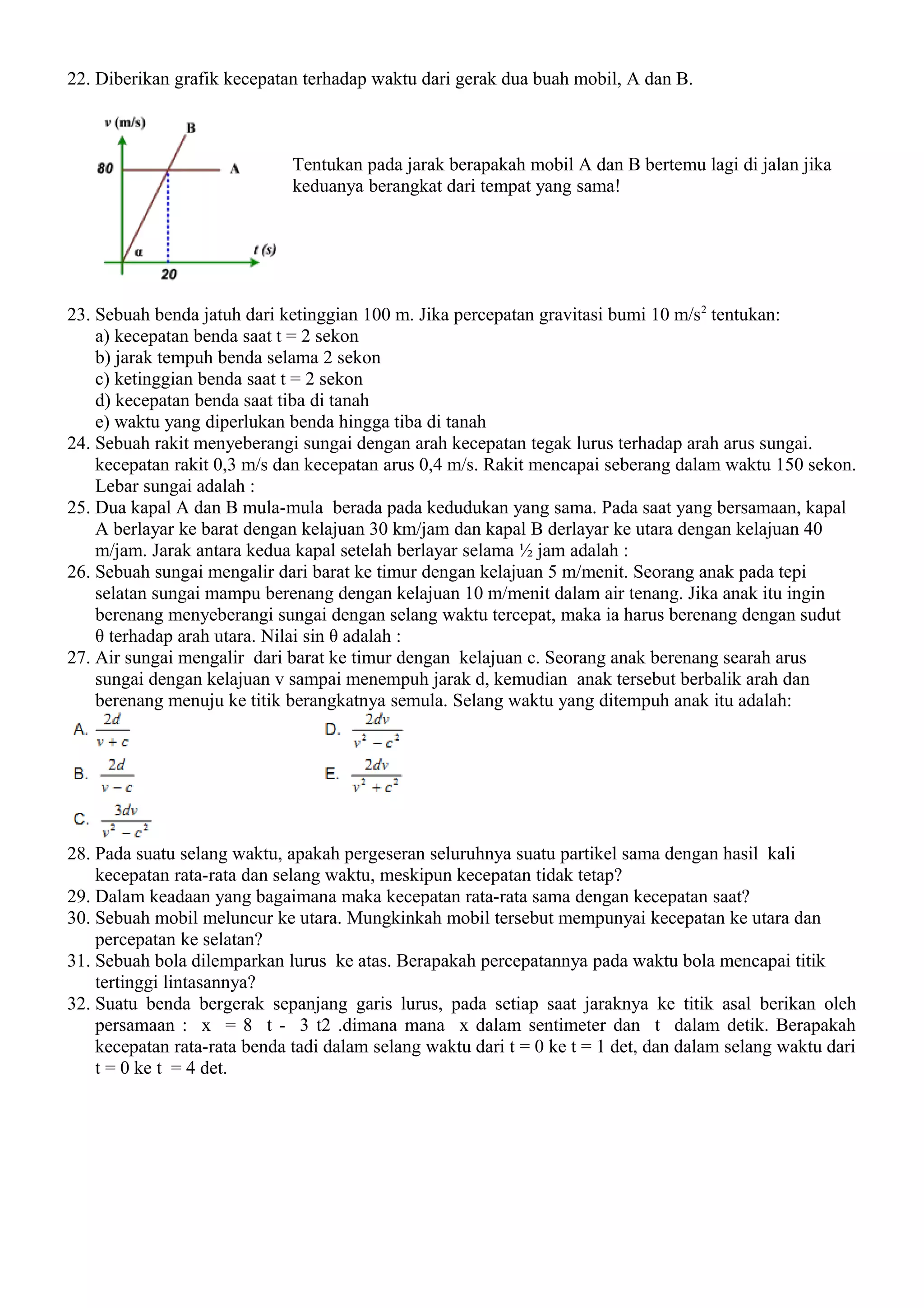 Soal soal glb dan glbb | DOC