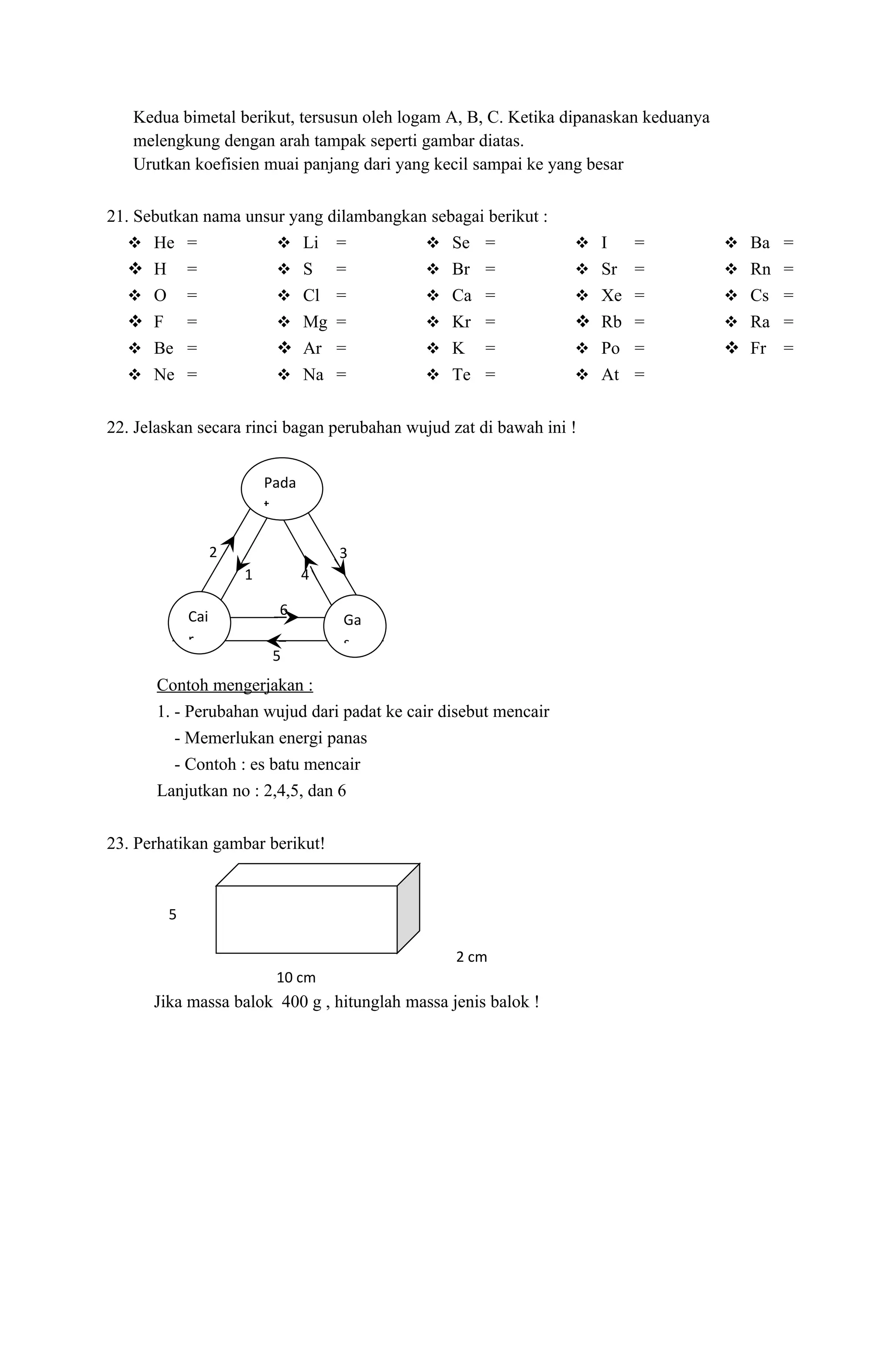 Soal soal latihan uas ganjil kelas vii | DOC