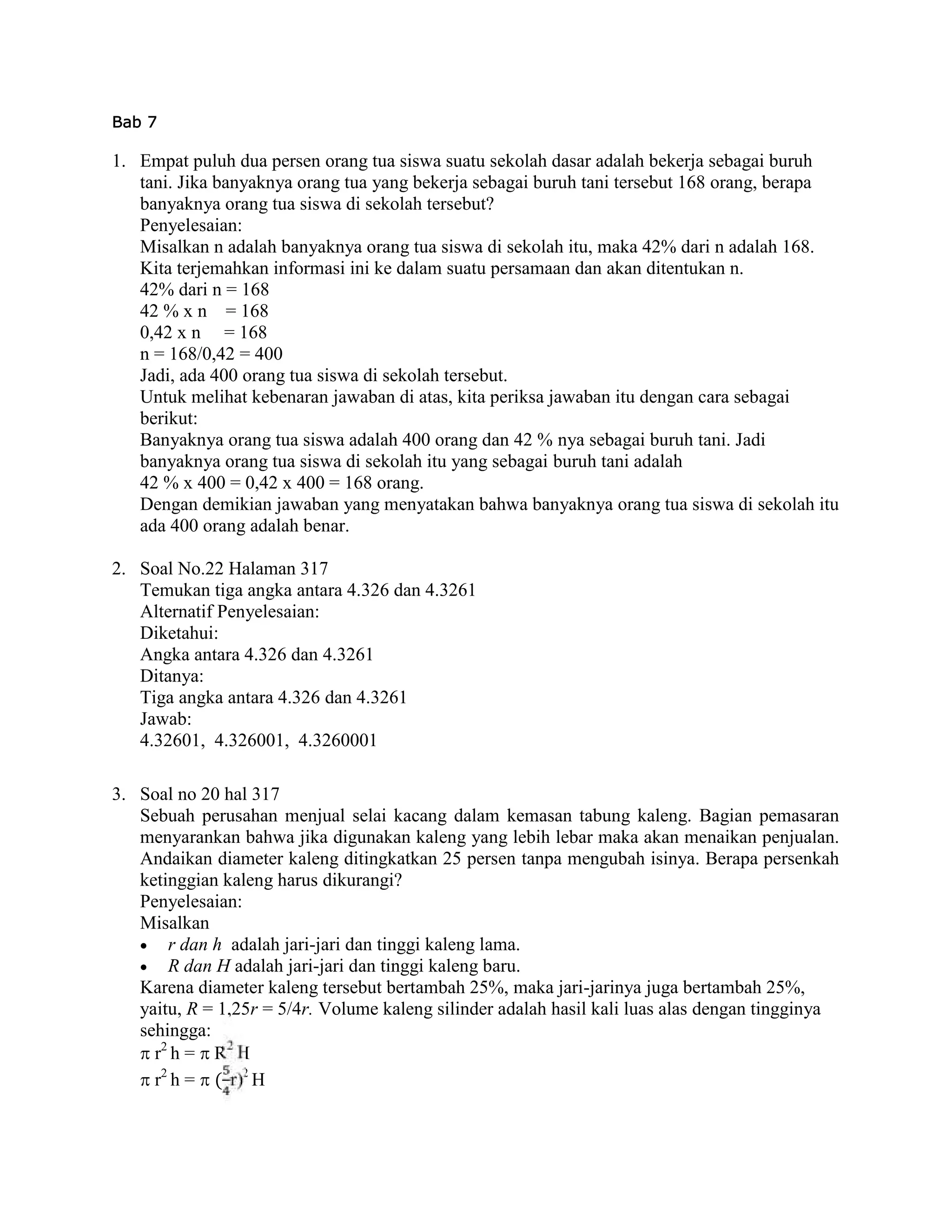 Soal soal problem-solving dan pembahasannya | PDF