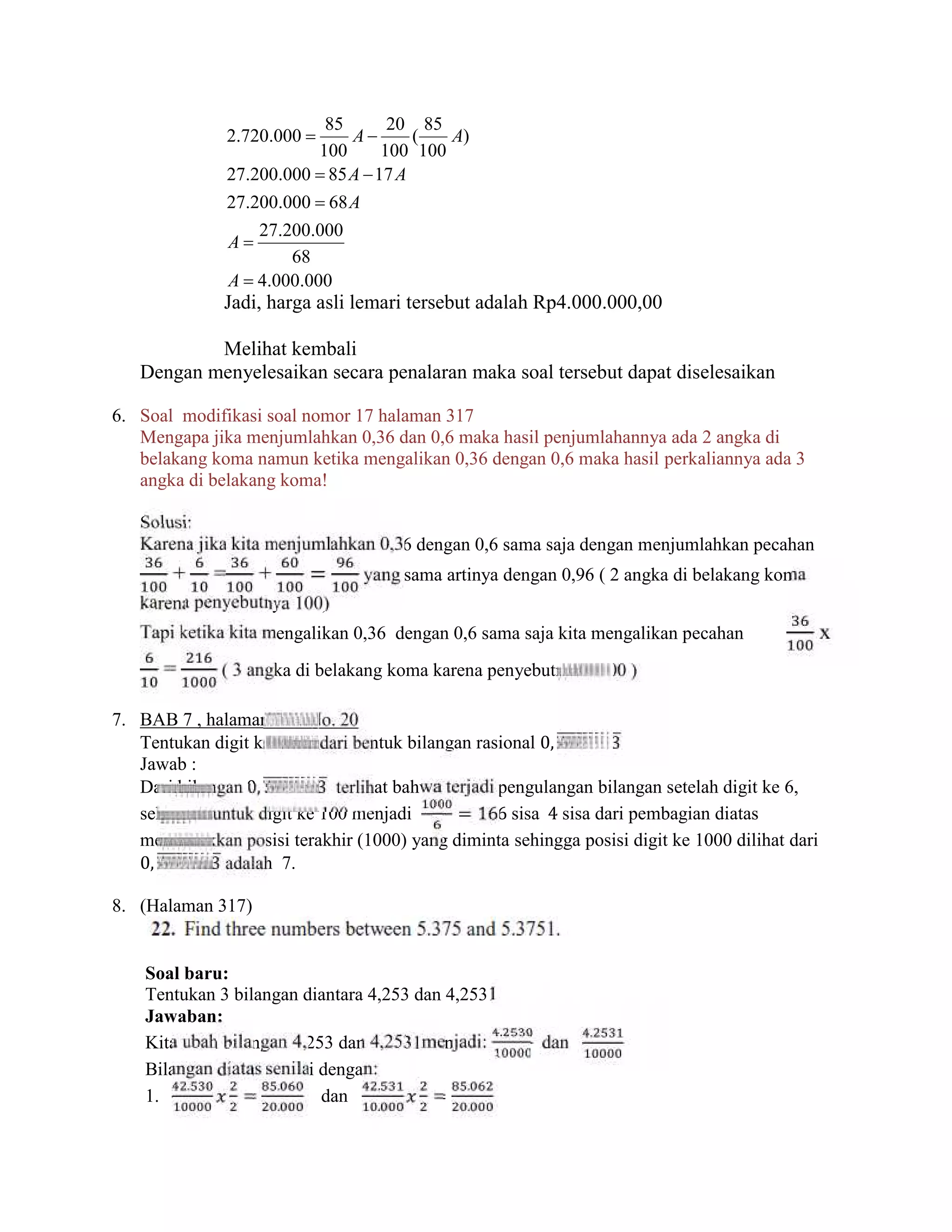 Soal soal problem-solving dan pembahasannya | PDF