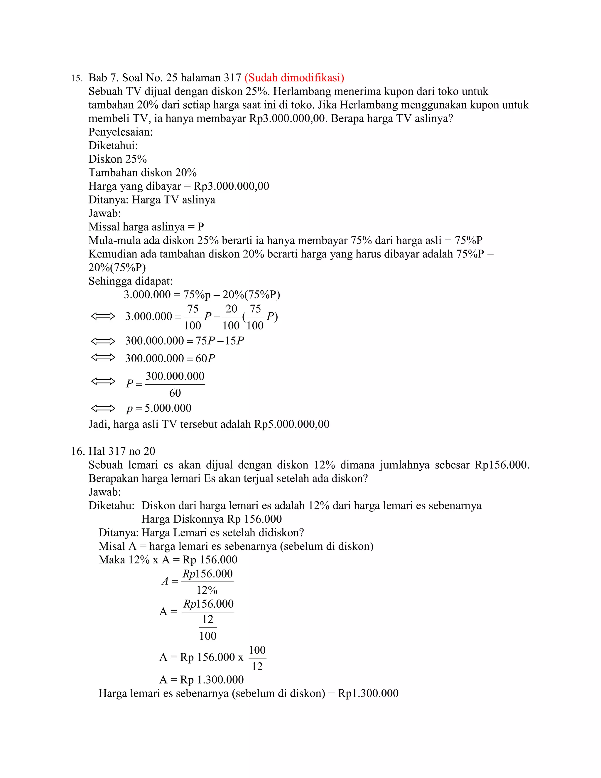 Soal soal problem-solving dan pembahasannya | PDF