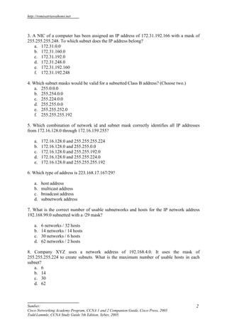 Soal Subnetting - Jaringan Komputer | PDF
