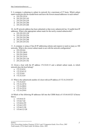 Soal Subnetting - Jaringan Komputer | PDF