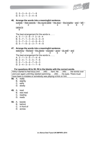 Soal tryout b.inggris_2014_web._ok | PDF