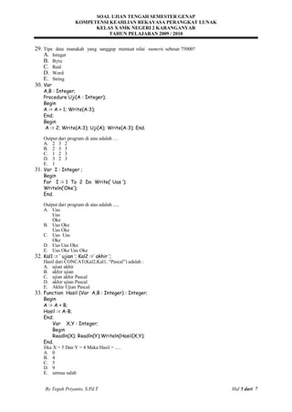 Soal tts-rpl-kelas-x-new | PDF