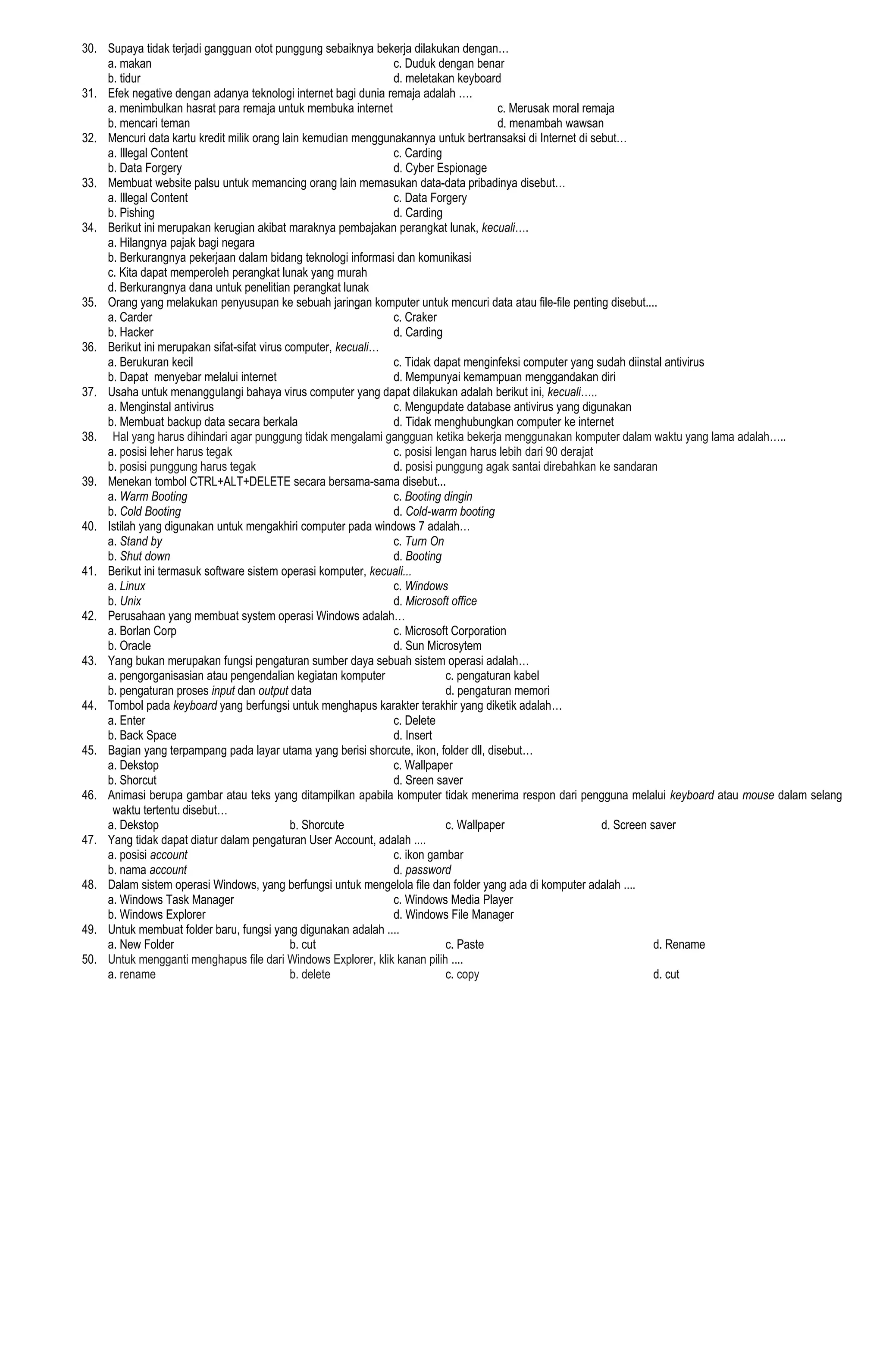 Soal uas-tik-smp-kls-vii-smt-1-1516 | PDF