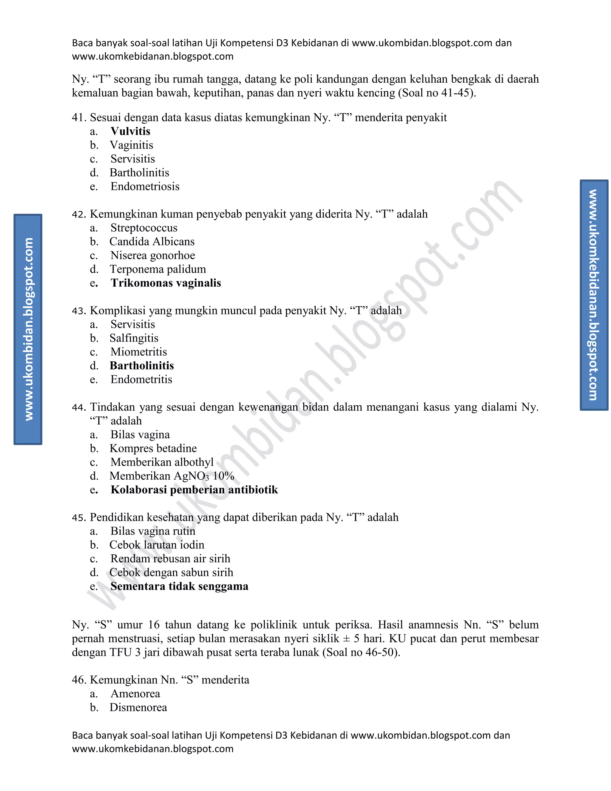 Soal uji kompetensi bidan 2018, 2019, 2020, 2021, 2022, 2023, 2024, 2025, 2026, 2027 | PDF
