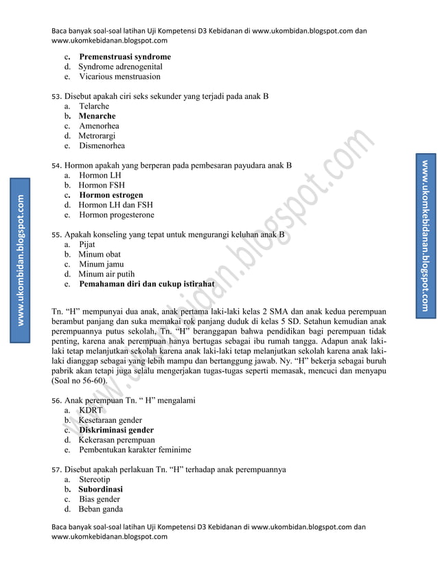 Soal uji kompetensi bidan 2018, 2019, 2020, 2021, 2022, 2023, 2024, 2025, 2026, 2027 | PDF
