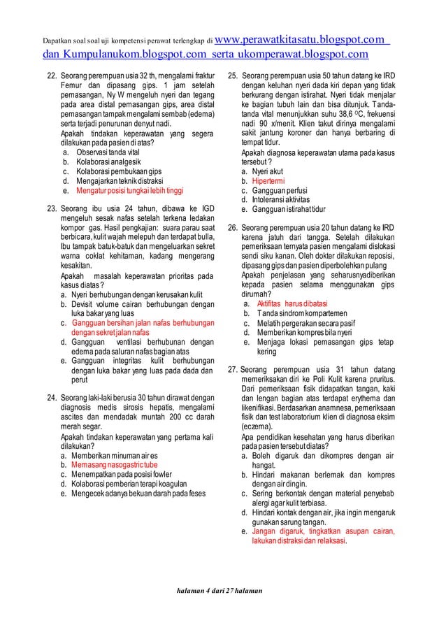 Soal ukom perawat dan kunci jawaban | DOCX