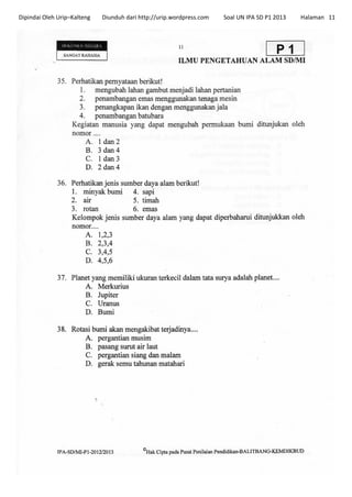 Soal un-ipa-sd-p1-2013 2 | PDF