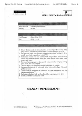 Soal un-ipa-sd-p1-2013 2 | PDF