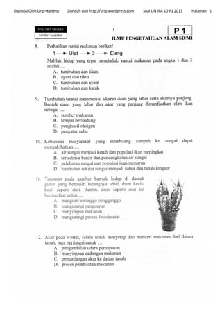 Soal un-ipa-sd-p1-2013 2 | PDF