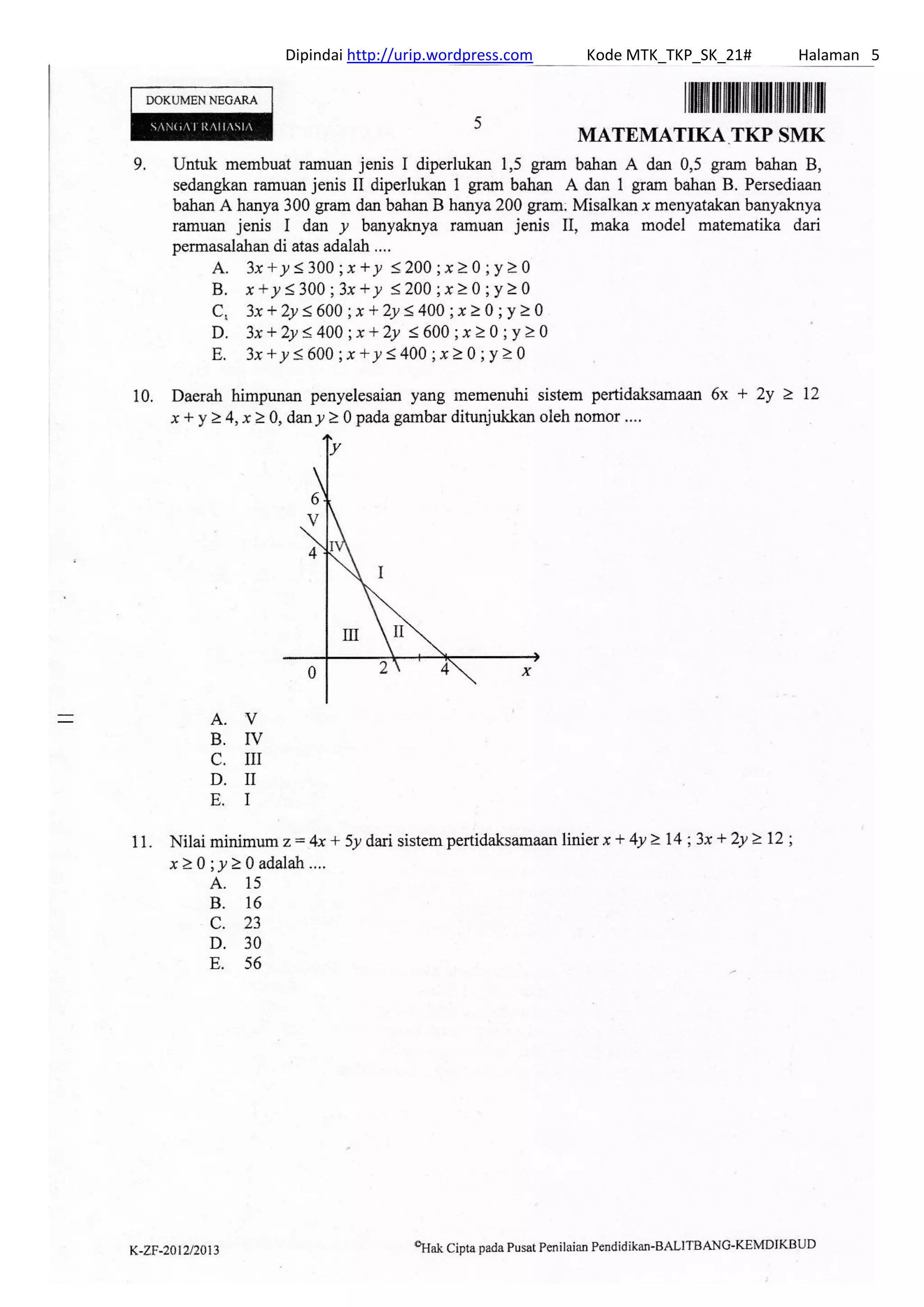 Soal un-matematika-smk-kelompok-teknologi-kesehatan-dan-pertanian-tahun-2013-kode-mtk tkp-sk_21 ...