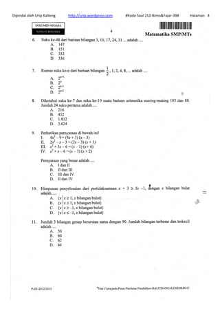 Soal un-matematika-smp-1 | PDF