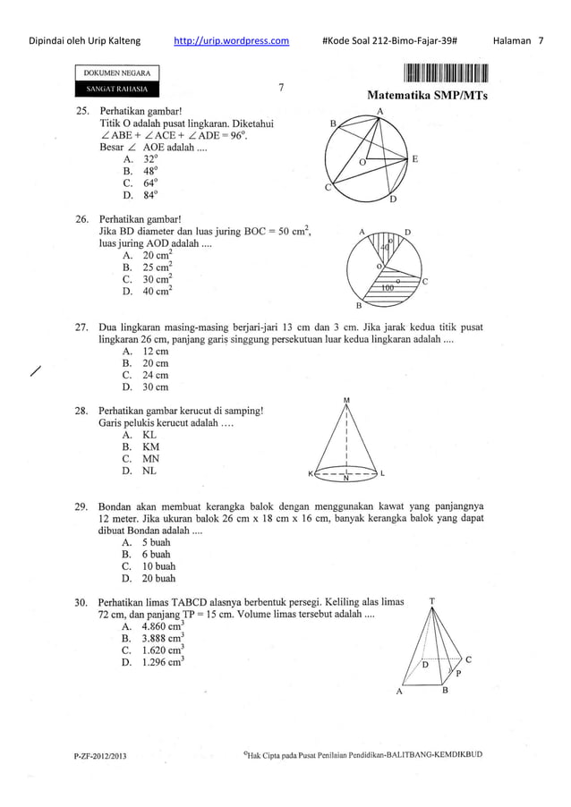 Soal UN-Matematika-SMP 2013 | PDF