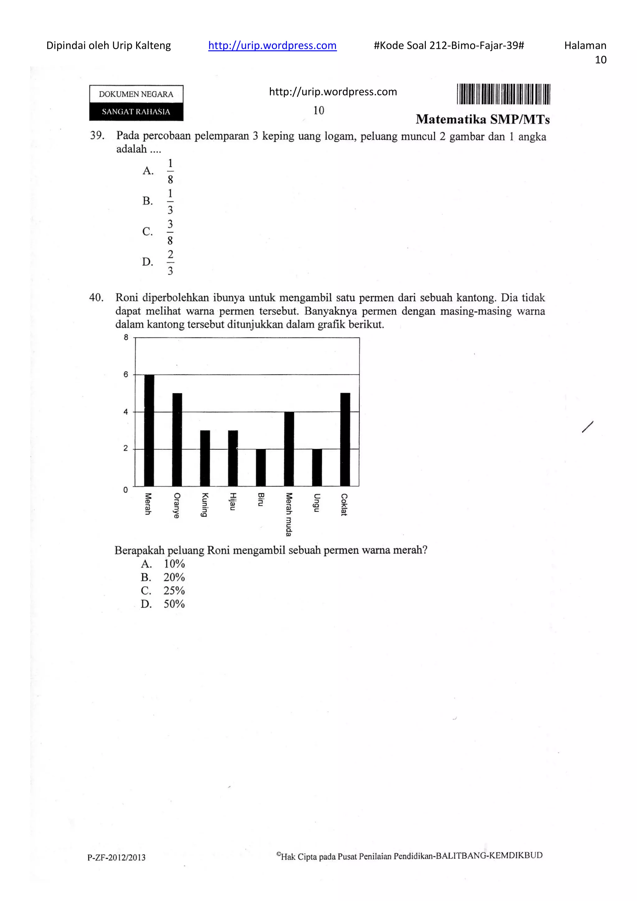 Soal un-matematika-smp-21-212-bimo-fajar-39 | PDF
