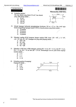 Soal un-matematika-smp-22-312-bimo-fajar-39-283 | PDF