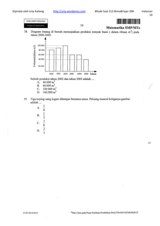 Soal un-matematika-smp-22-312-bimo-fajar-39-283 | PDF