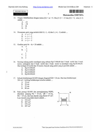 Soal un-matematika-smp-22-314-ali-lia-23 | PDF
