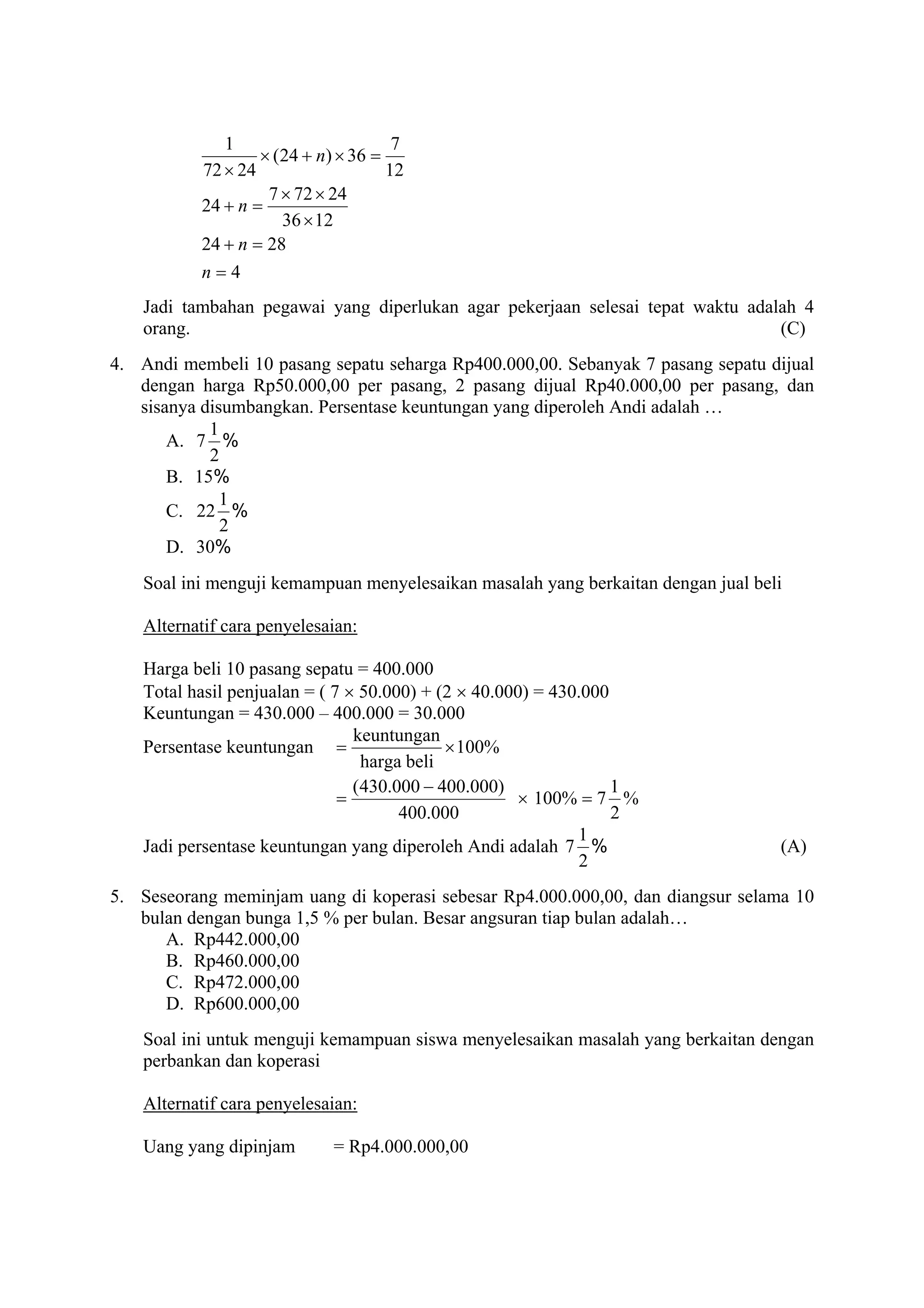 Soal un-matematika-smp-dan-pembahasannya-a | PDF