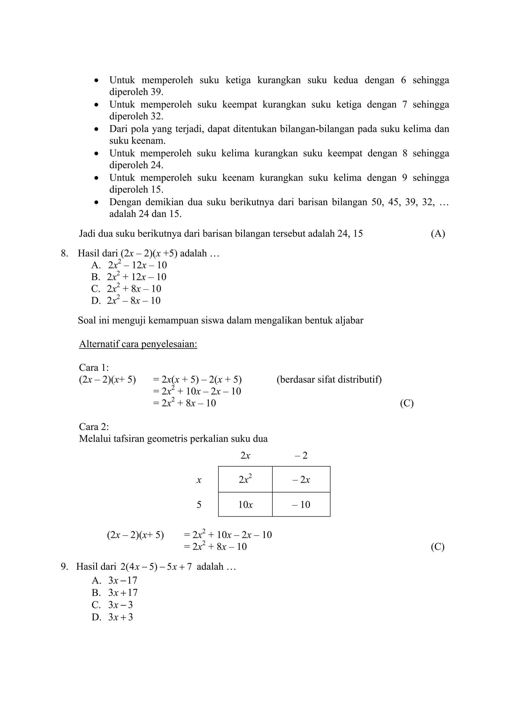 Soal un-matematika-smp-dan-pembahasannya-a | PDF