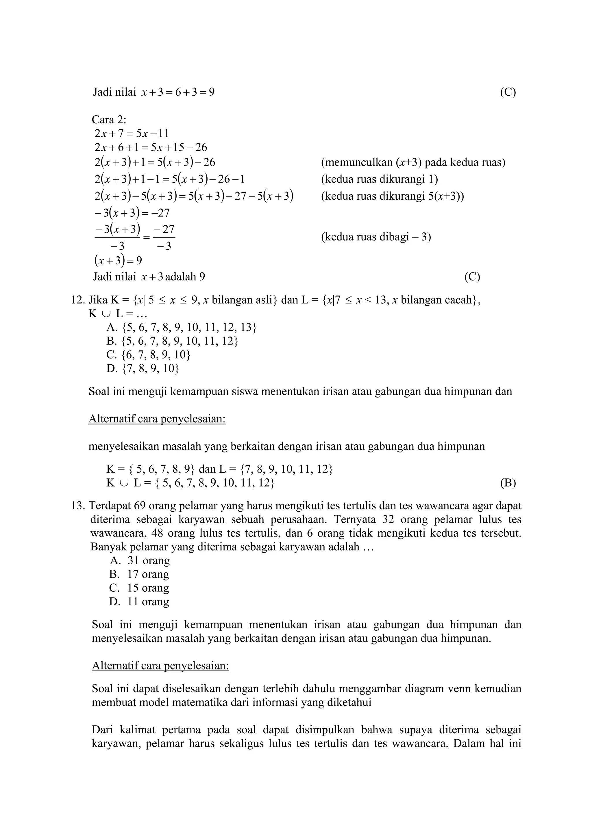 Soal un-matematika-smp-dan-pembahasannya-a | PDF