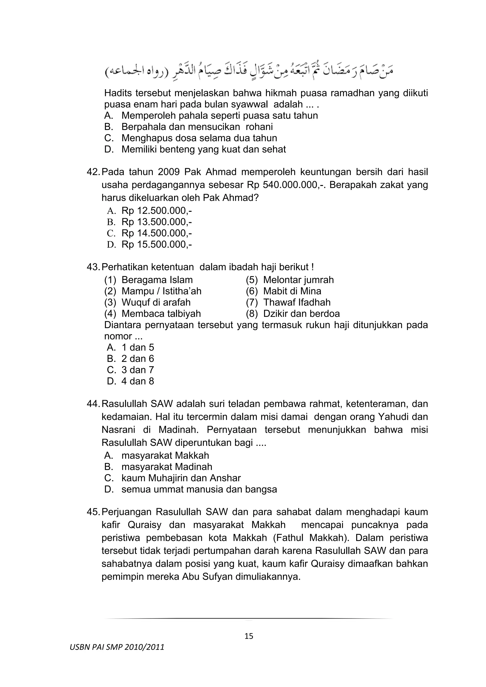 Modul UN Matematika SMP 2013 | PDF