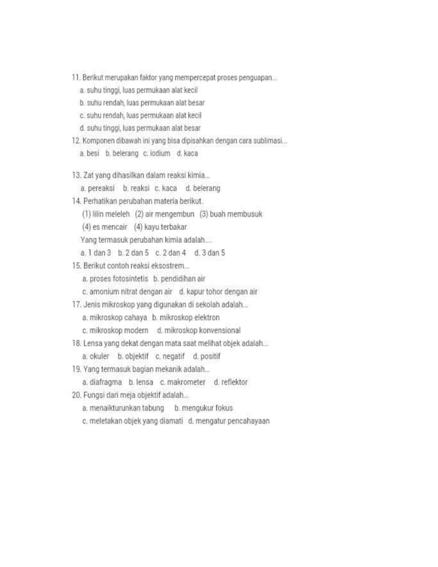 Soal uts ipa kelas vii | PDF Soal uts ipa kelas vii | PDF