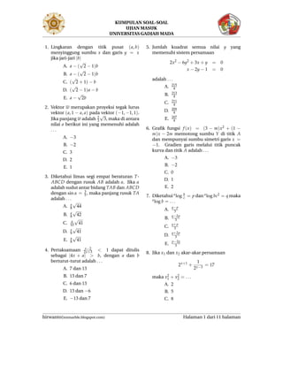 Kumpulan Soal UM UGM | PDF