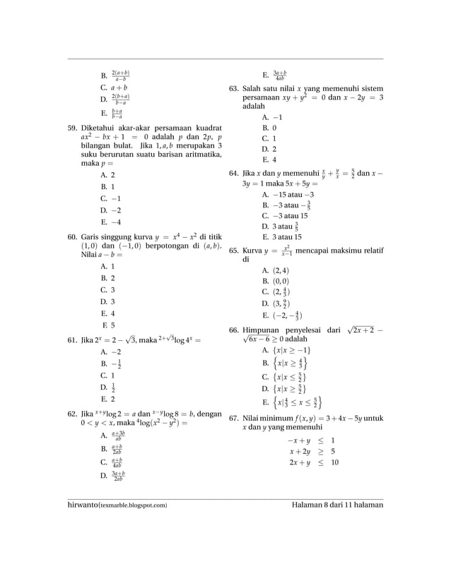 Kumpulan Soal UM UGM | PDF
