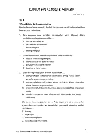 Kumpulan Soal PKB IPA SMP Modul KK-B | PDF