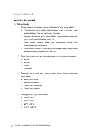 Kumpulan Soal PKB IPA SMP Modul KK-C | PDF