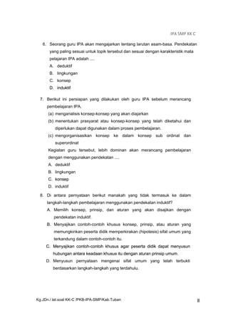 Kumpulan Soal PKB IPA SMP Modul KK-C | PDF