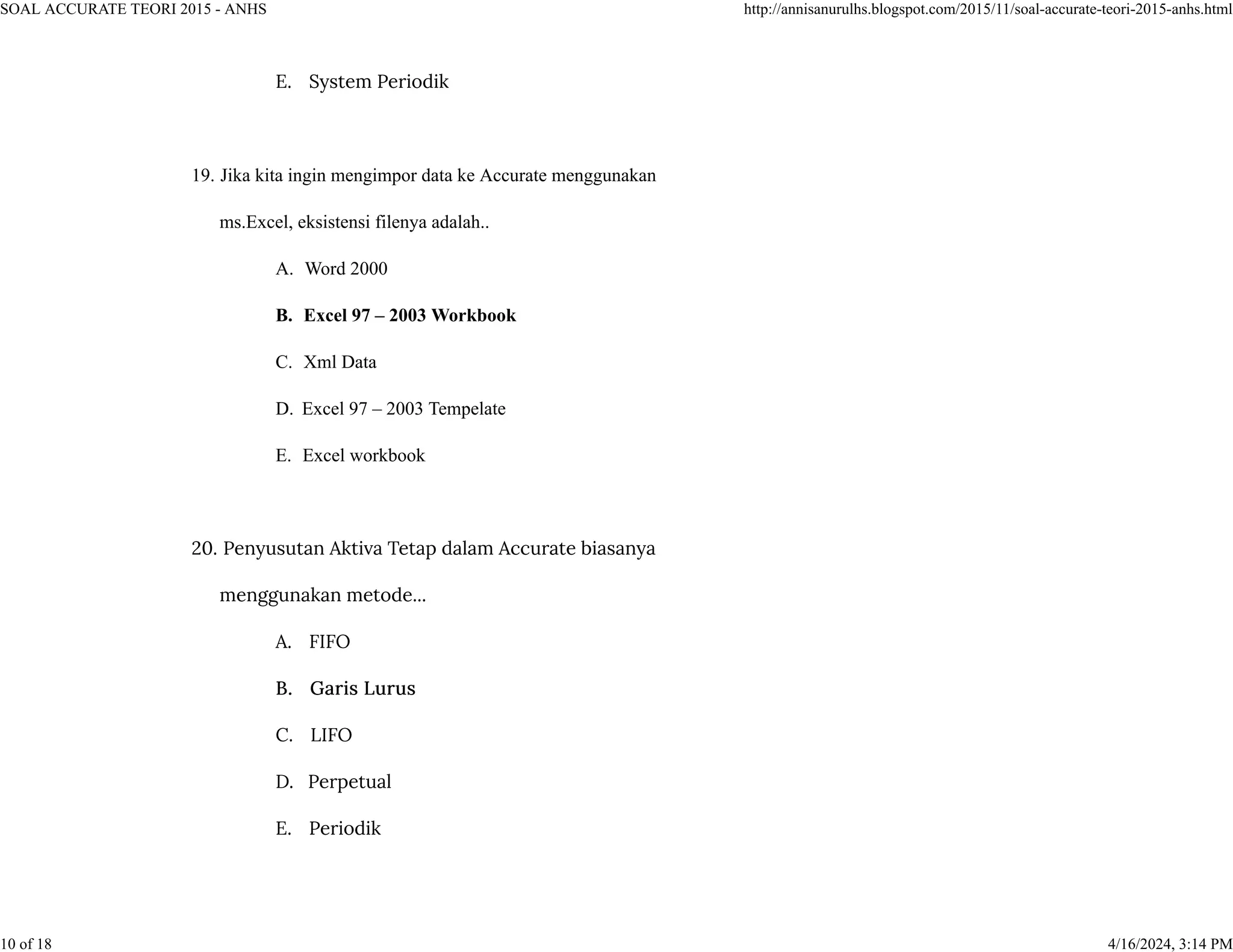 Soal accurate terbaru untuk mahasiswa ya | PDF