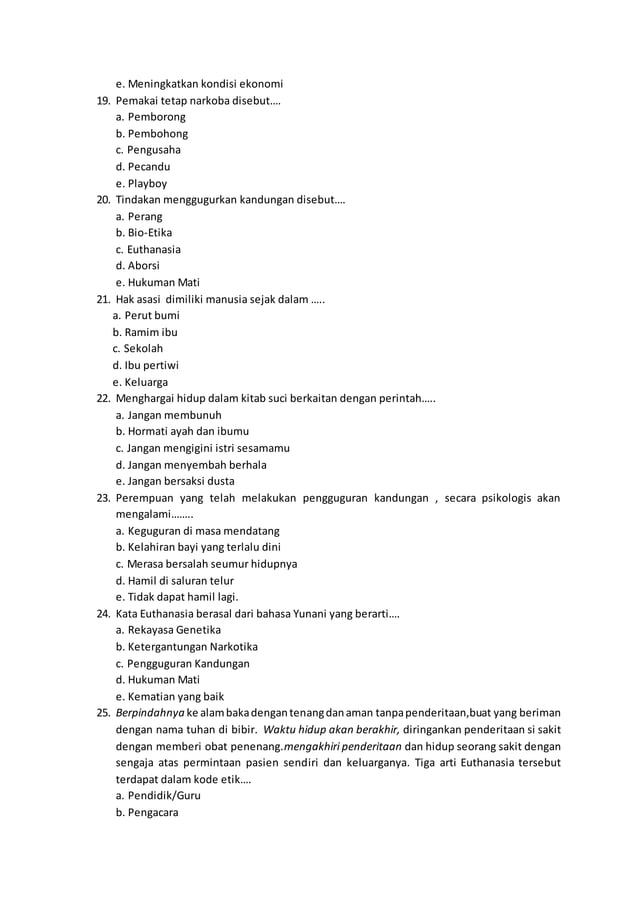 Soal agama katolik kelas xi | DOCX