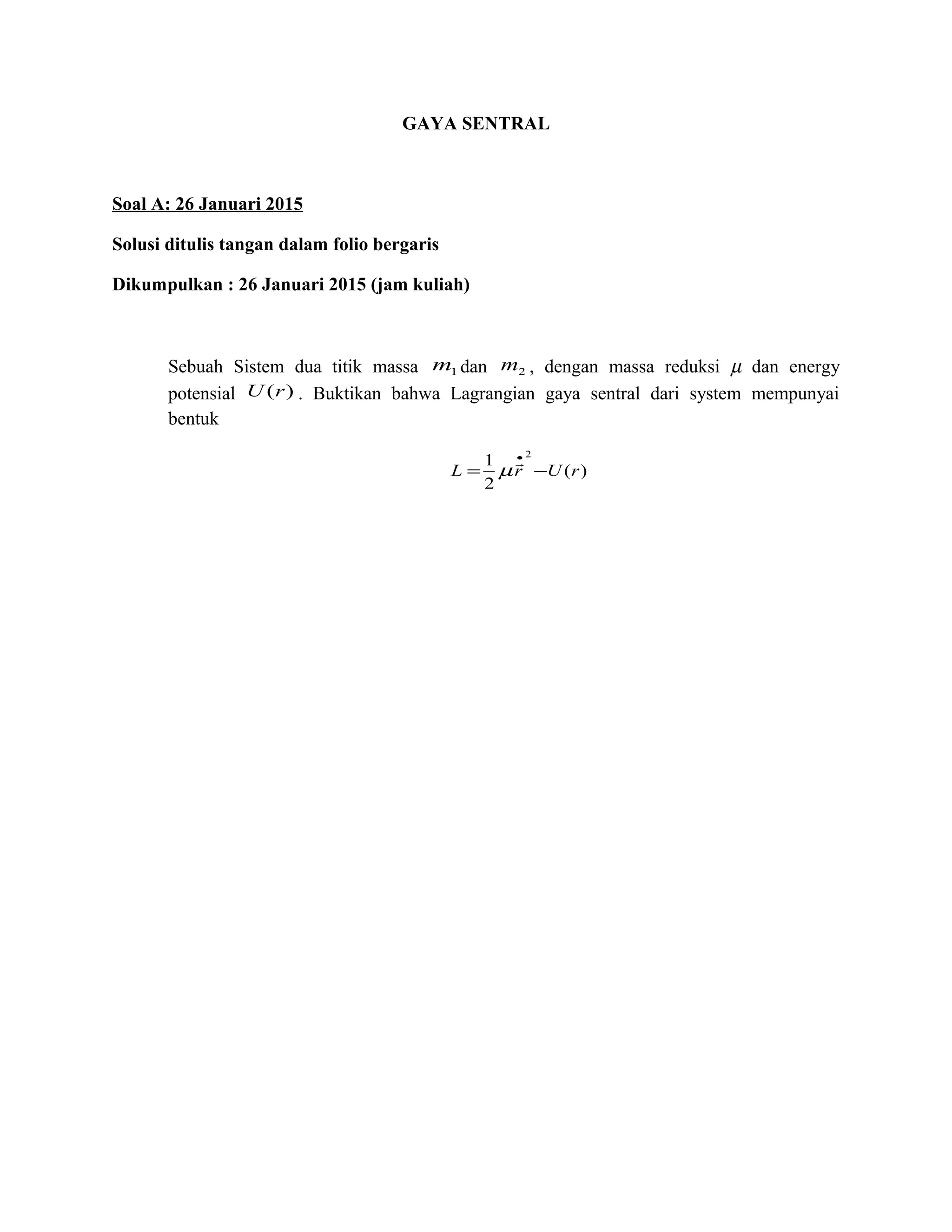 Soal a gaya sentral | DOC