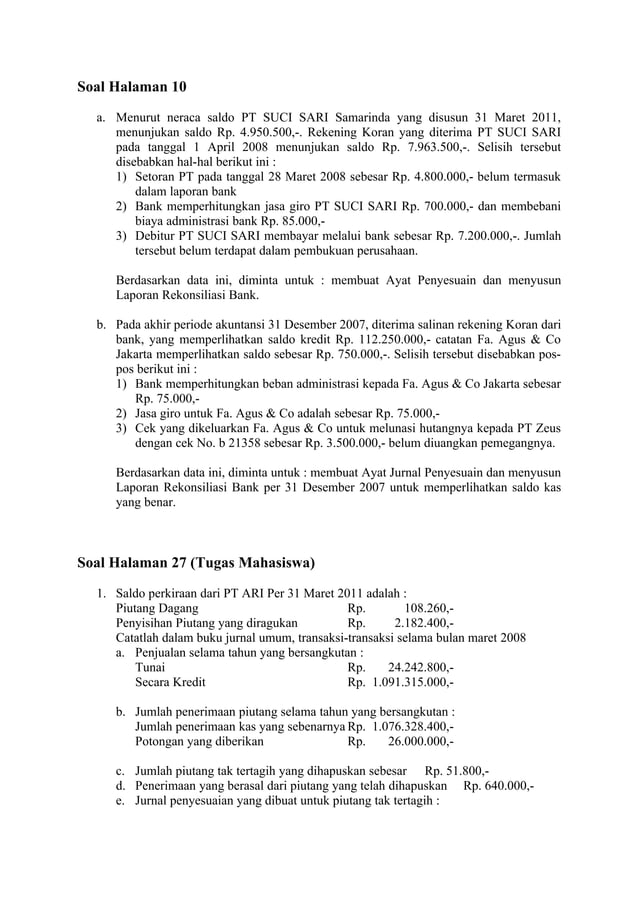 Soal akuntansi semester ii m. fadli | DOC