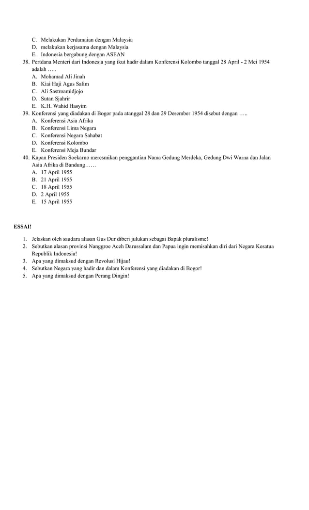 SOAL AM SNI EDIT madrasah aliyah 2024 sem 2 | PDF