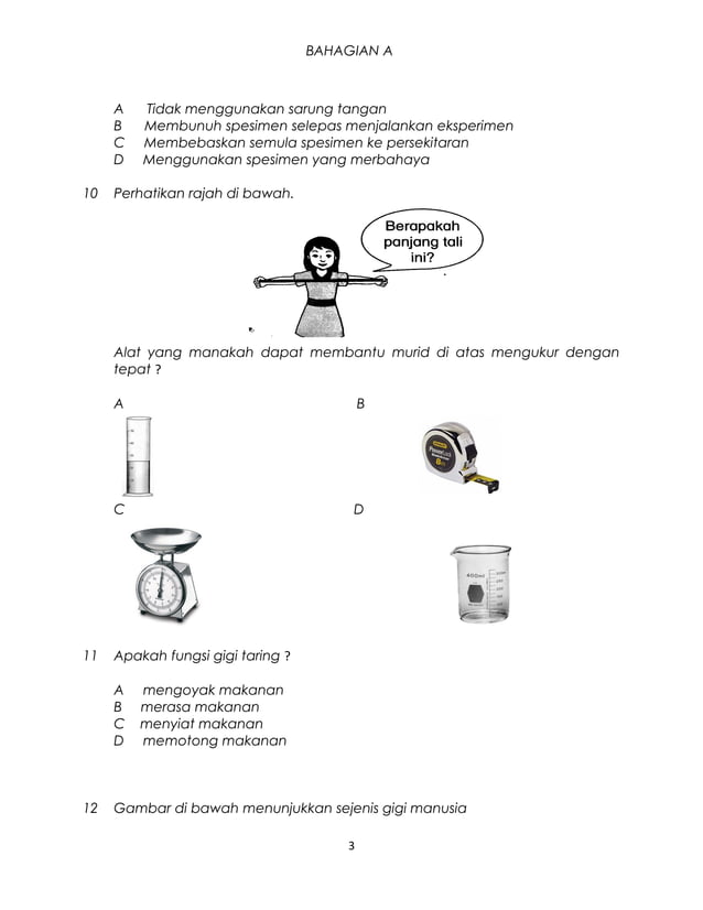 Soalan sains tahun 3 | DOC